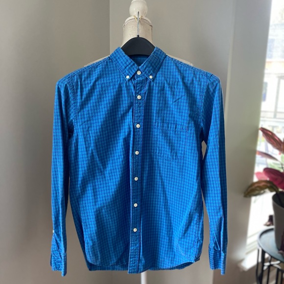 J. Crew | Shirts | J Crew Blue Green Plaid Tailored Button Down Shirt | Poshmark